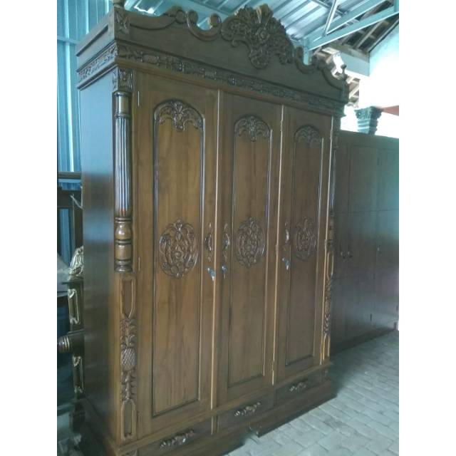 Jual Lemari almari baju pakaian cinta pintu 3 minimalis modern mebel ...