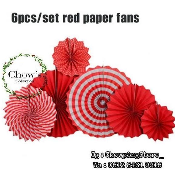 Jual best produk] Set Paperfan / Paper Fan Kipas Kertas Merah Putih ...