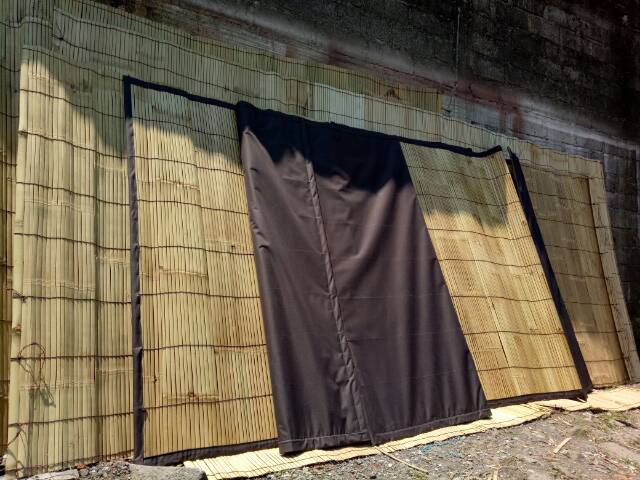 Jual Tirai bambu lapisan kain L 1,5m x T 2,5m / krey bambu Waterproof / krei bambu anti air ...