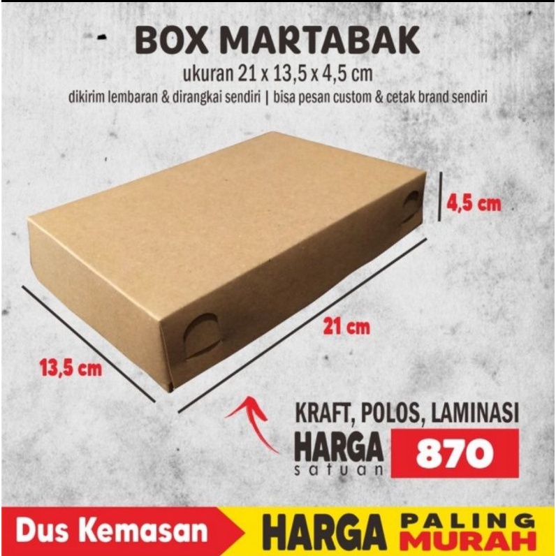 Jual Kotak Martabak / Box Martabak Kraft Laminasi Polos | Shopee Indonesia