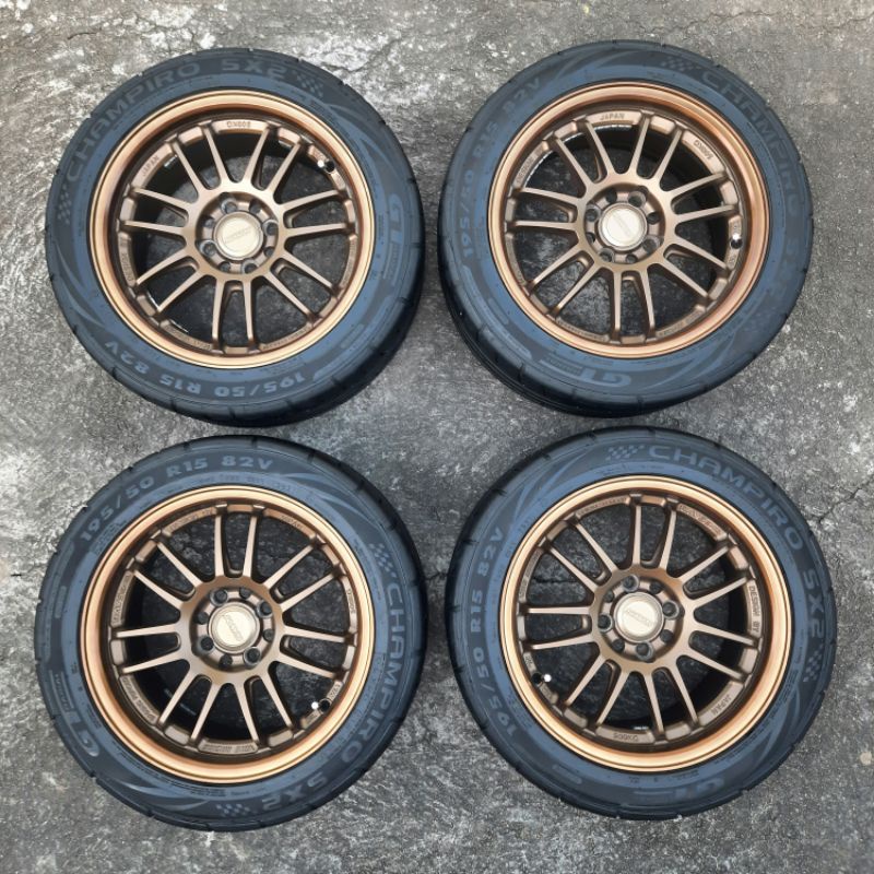 Jual Velg R15 RAYS RE30 Set Ban Champiro SX2 Second | Shopee Indonesia