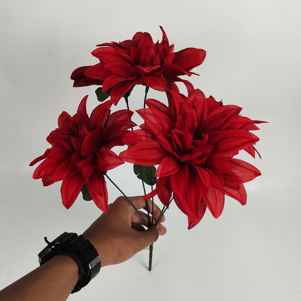 Jual Bunga Krisan Premium Jumbo SJ Cabang 5 Diamater 14 cm Bunga ...