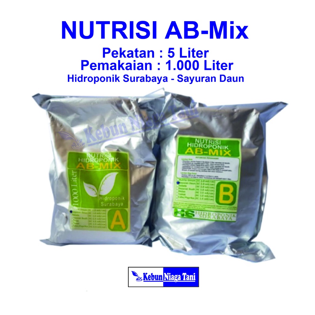 Jual Hidroponik Surabaya Nutrisi AB Mix 5 L Sayuran Daun - abmix ...