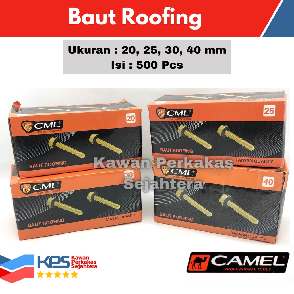 Jual CAMEL Baut Roofing 20 - 25 - 30 - 40 (500 pcs) | Skrup Rofing ...