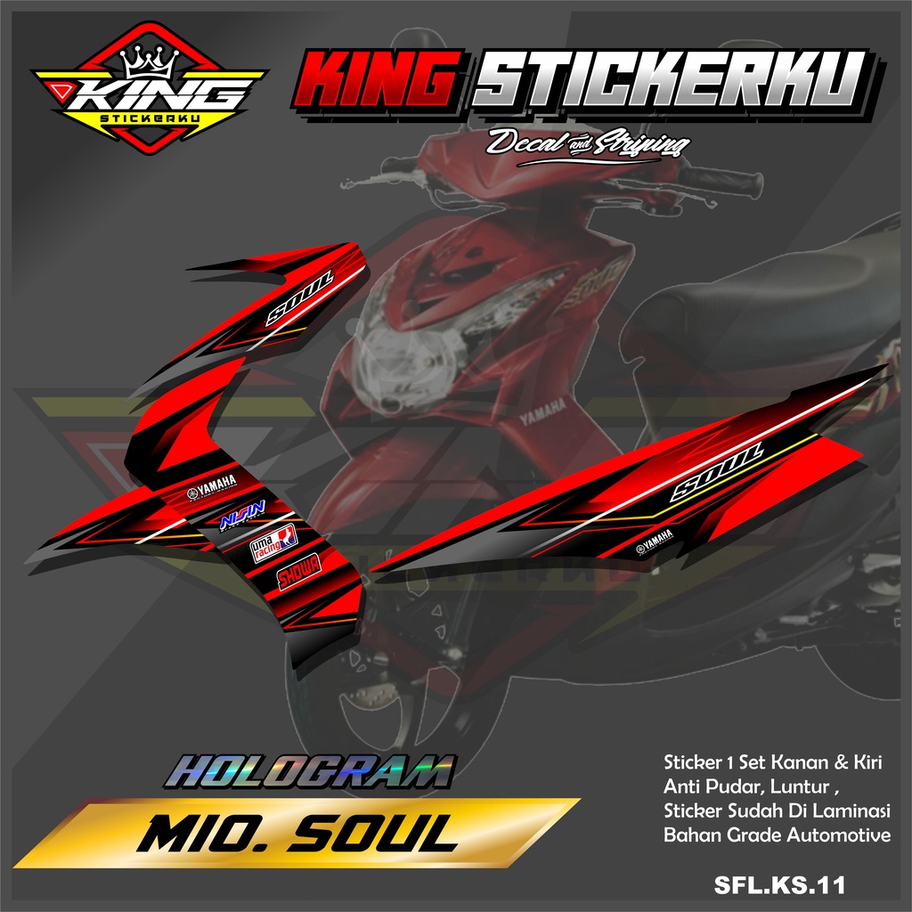Jual Stiker Mio Soul Karbu / Lama - Decal Sticker Striping Standar Mio ...