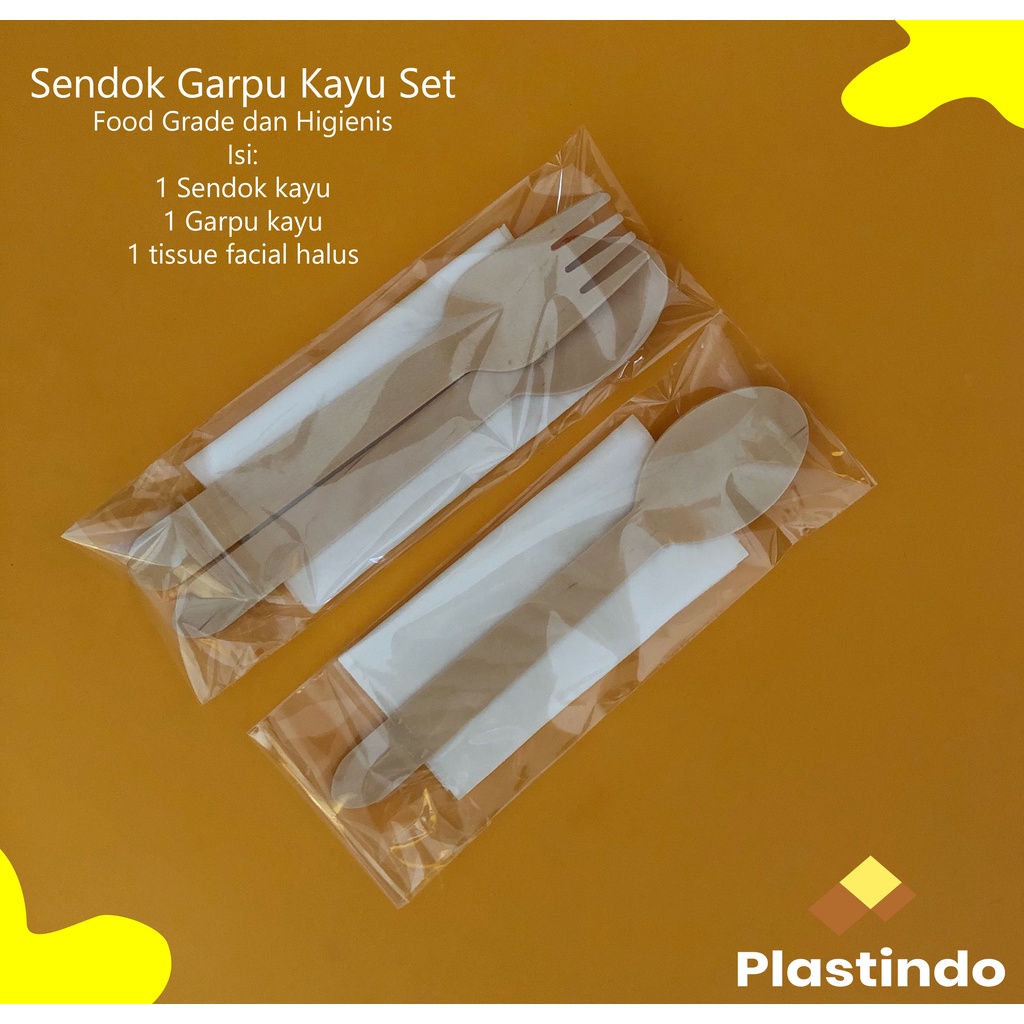 Jual Sendok Garpu Kayu Tissue Sekali Pakai | Sendok Garpu Kayu Set ...