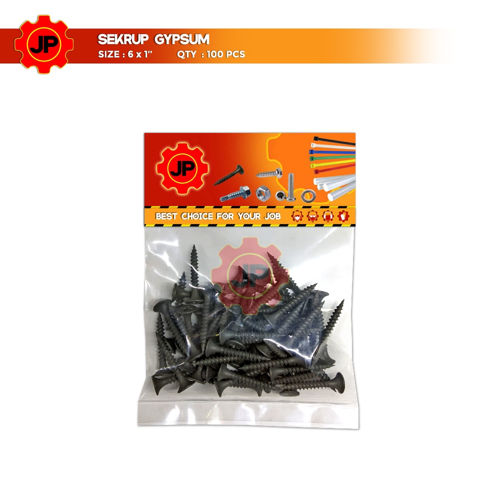 Jual SEKRUP GYPSUM 6 x 1 - SKRUP DRYWALL - BAUT GIPSUM HITAM ISI 100 PCS | Shopee Indonesia