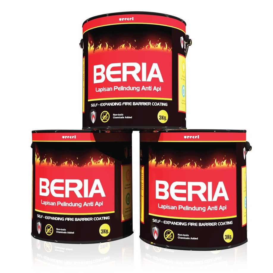 Jual Cat Tahan Api Beria, Urecel Beria 3 kg Can, Cat Fire Proofing ...