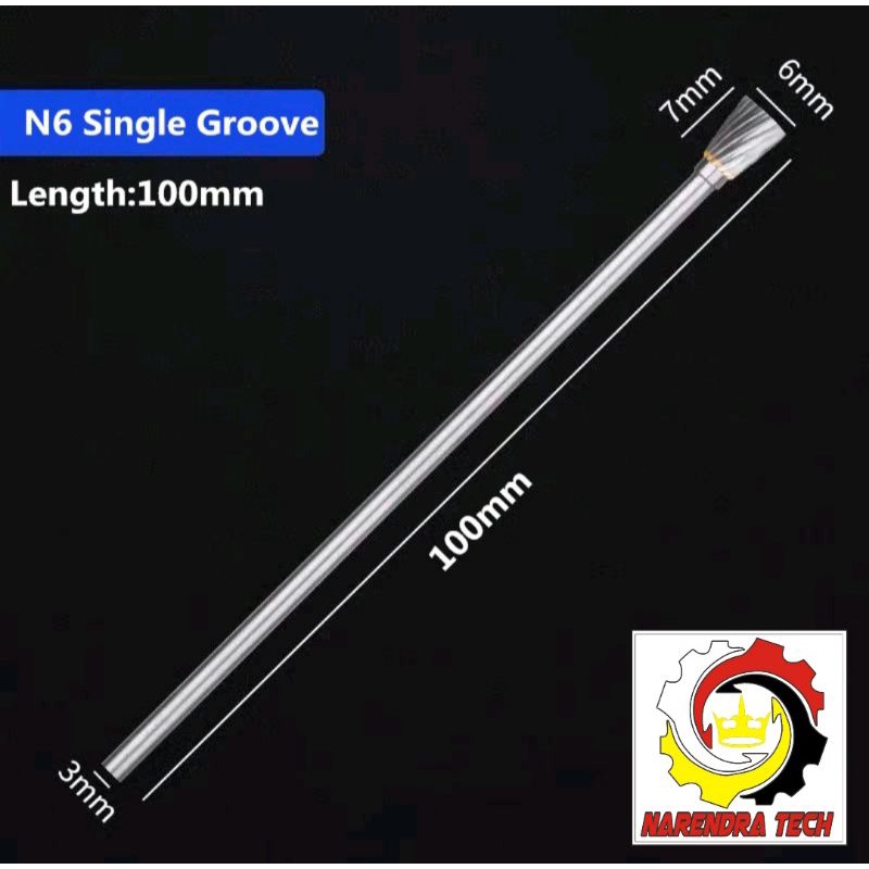 Jual mata cuner rotary burr mata bor porting single groove carbide ...