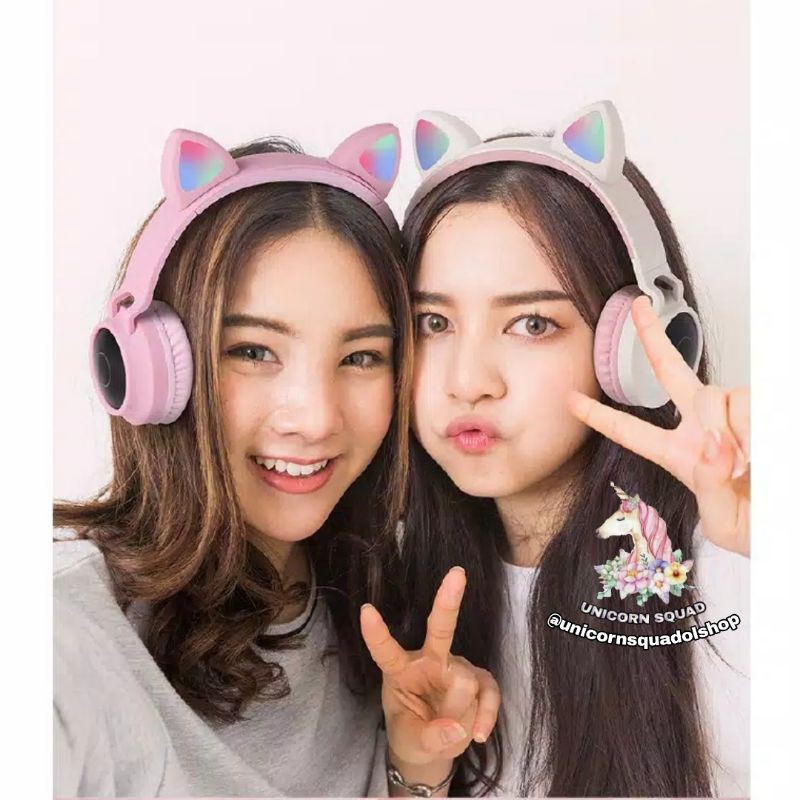 Jual Wireless Headphones kucing / LED Cat Ear Headphones / Headphones ...