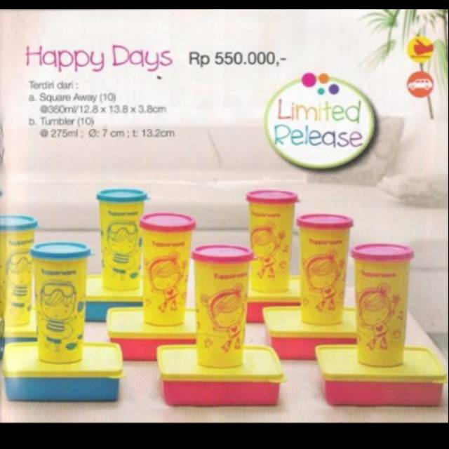 Jual Tupperware Happy Days (6set) | Shopee Indonesia