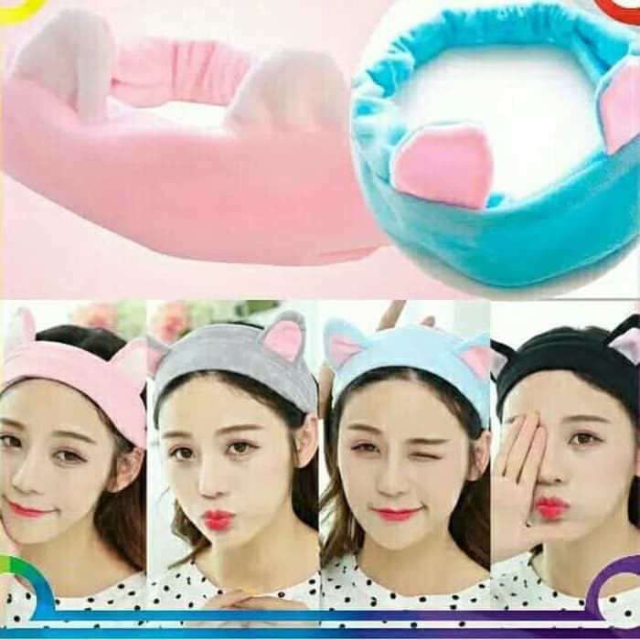 Jual HB36 - Bando handuk kuping kucing lucu cute cat ears headband ...