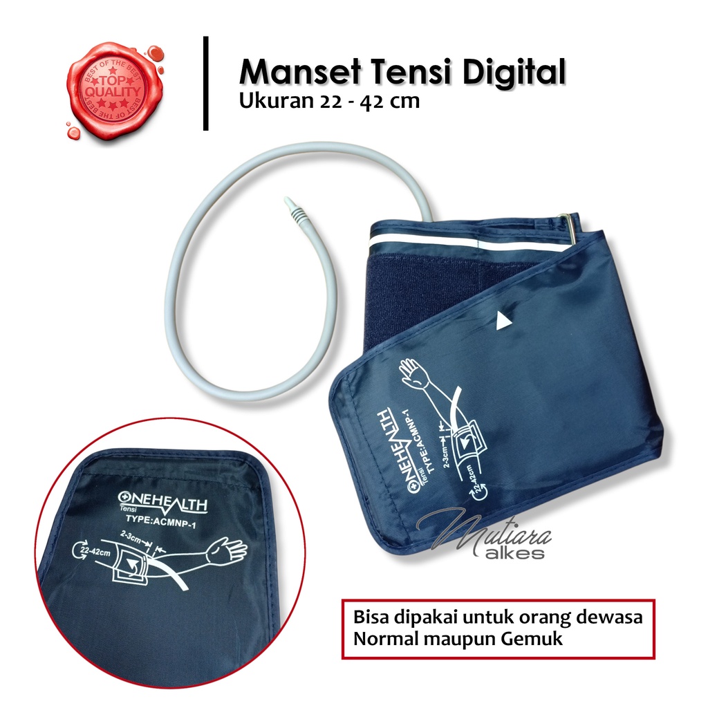 Jual (MUTIARA ALKES) ONEHEALTH Manset Tensi Digital Selang Satu Dewasa ...