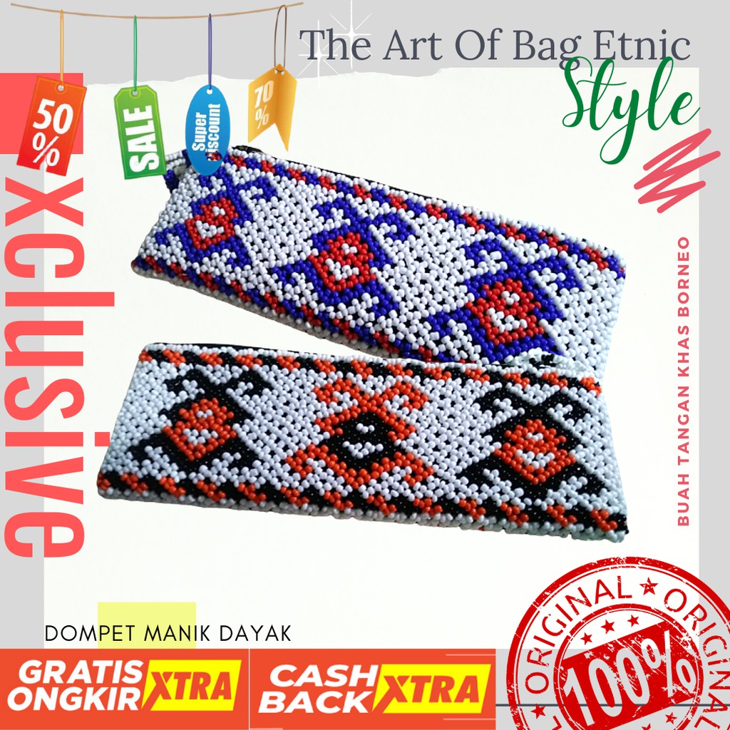 Jual Dompet Kecil Manik Motif Dayak khas Banjar | Shopee Indonesia