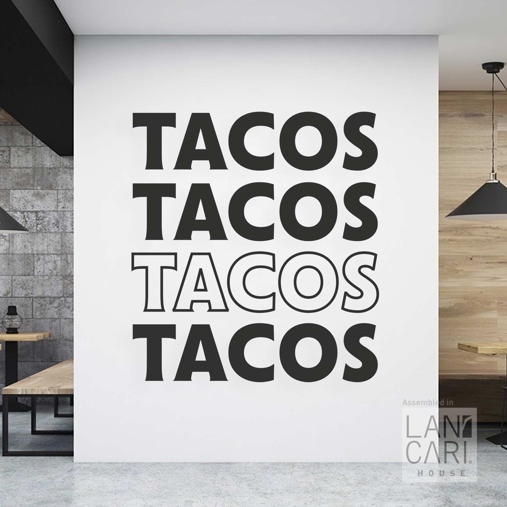 Jual Cutting Stiker Tacos Dekorasi Restoran Makanan Kaca Dinding ...
