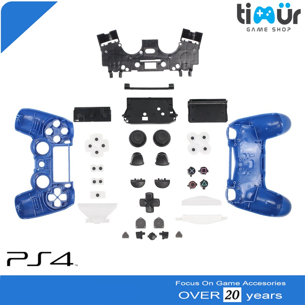 Jual Casing Stik Stick PS4 Wireless DS4 Slim LED Light Bar Fullset Biru ...