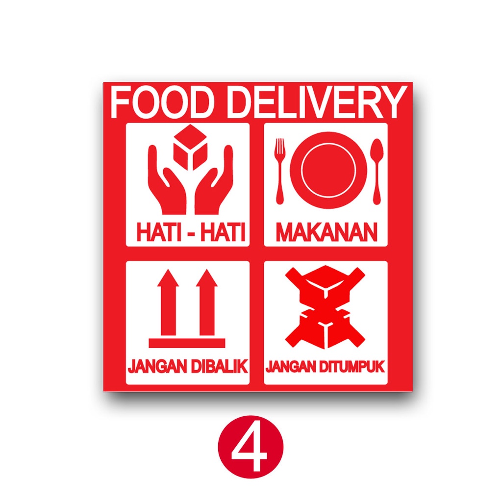 Jual STIKER LABEL/ HATI-HATI/ FRAGILE/ PENGIRIMAN MAKANAN/ FOOD ...