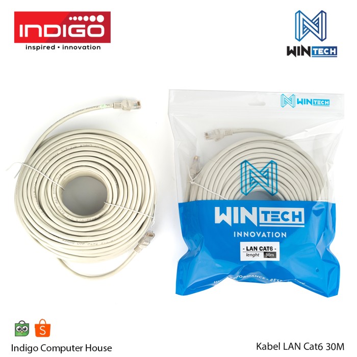 Jual KABEL UTP LAN CAT6 30 METER | UTP CAT6 30 METER | KABEL LAN | Shopee Indonesia