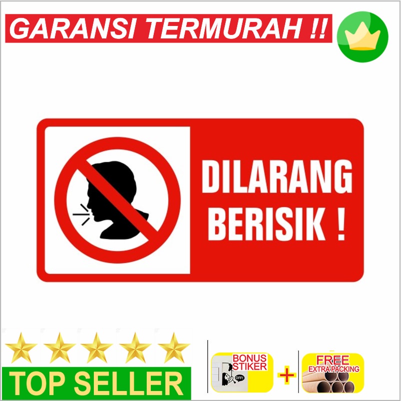 Jual Grosir RAMBU SIGN SIGNAGE DILARANG BERISIK 30CM X 15CM AKRILIK ...