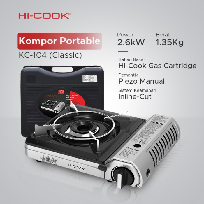 Jual HI-Cook Kompor Gas Portable KC-104 Classic KC-105 Premium Kompor ...