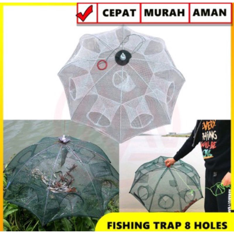 Jual PAYUNG PERANGKAP BUBU JARING JALA IKAN FISHING NET 8 LUBANG | Shopee Indonesia