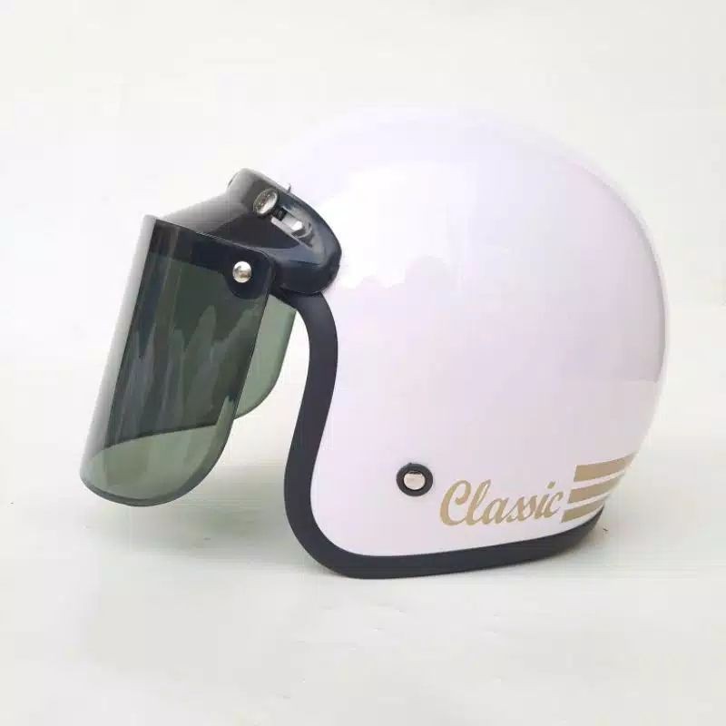 Jual Helm BOGO DEWASA PUTIH GLOSSY | Shopee Indonesia