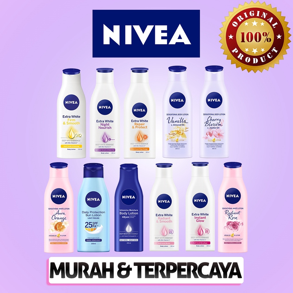 Jual NIVEA BODY LOTION 100ml & 200ml ( All Varian ) | Shopee Indonesia