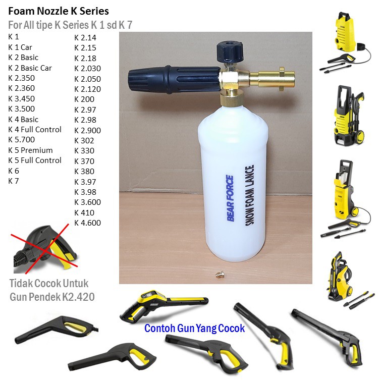 Jual BearForce Replacement Karcher Foam Nozzle Cannon for K Series HD ...