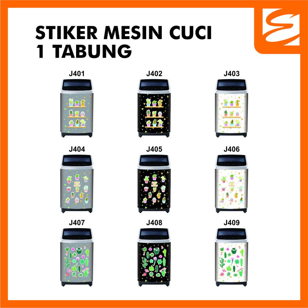 Jual Stiker mesin cuci 1 tabung (70cm x 85cm) - Cactus 1 (Sticker mesin ...