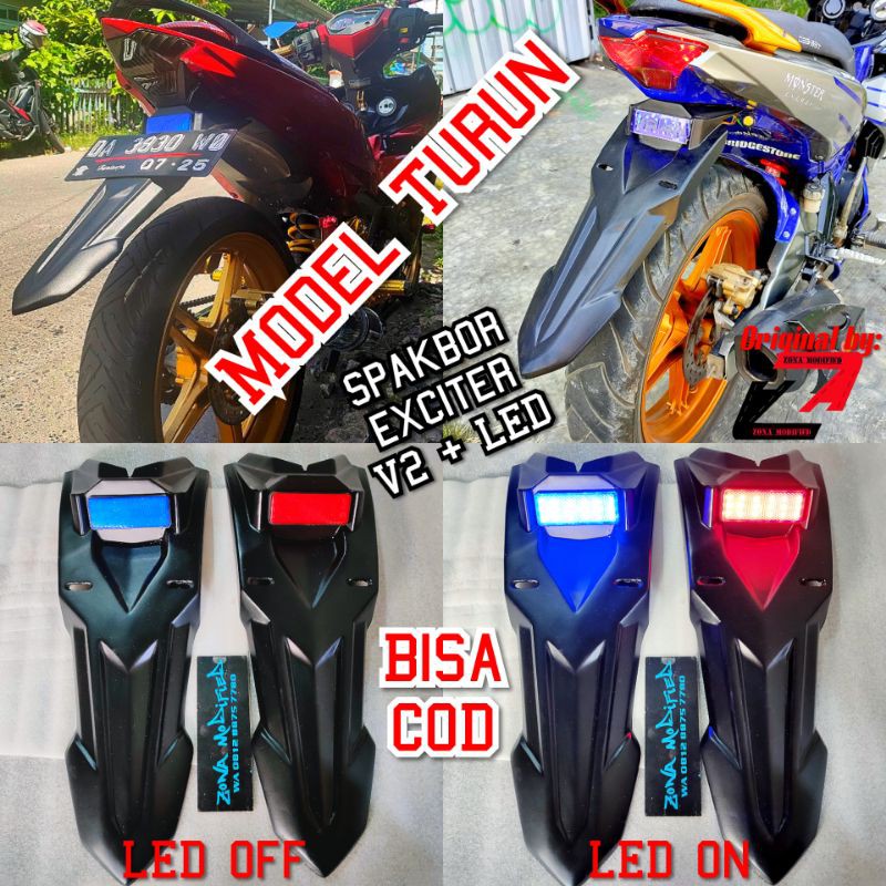 Jual spakbor exciter mx king V2 model turun + led | Shopee Indonesia