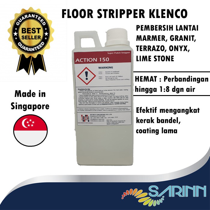 Jual PEMBERSIH LANTAI FLOOR STRIPPER KLENCO ACTION 150 KONSENTRAT UNTUK ...