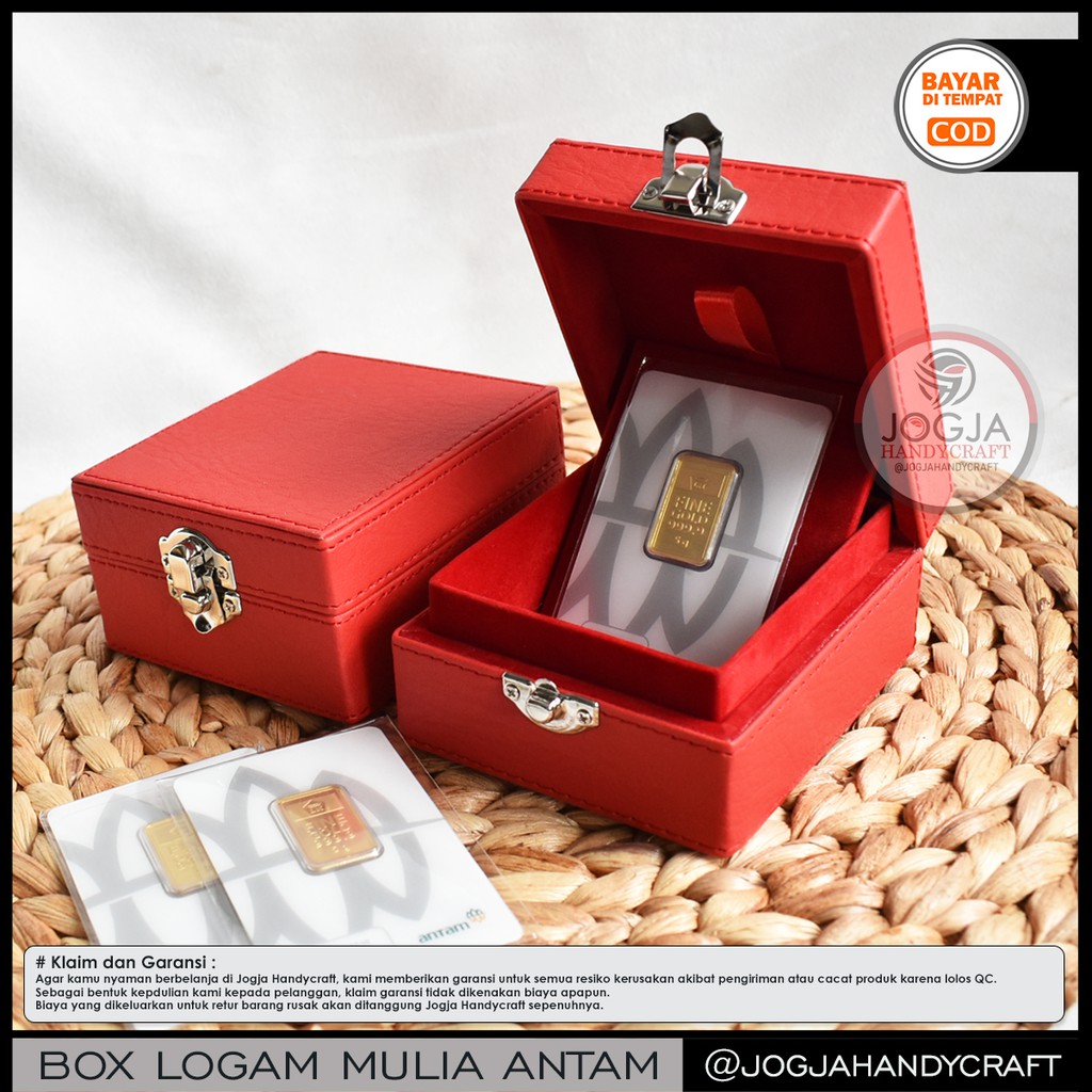 Jual Premium Box Logam Mulia Antam Berjahit / Kotak Tempat Emas Antam ...