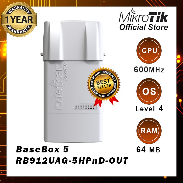 Jual MikroTik Access Point Akses Poin BaseBox 5 (RB912UAG-5HPnD-OUT) 1 ...