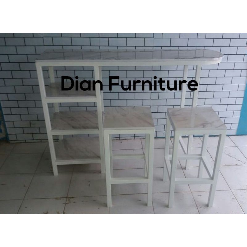 Jual HPL GRANIT Set Meja Bar / Meja makan/ Meja Cafe / Meja santai ...