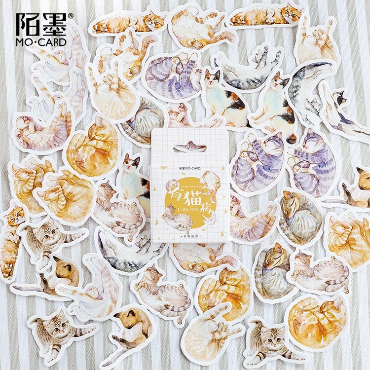 Jual Stiker Scrapbook Sticker Bujo Lucu Hewan Cat Kucing (45 pcs ...