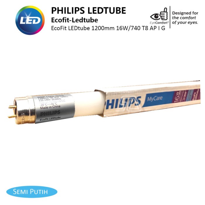 Jual PHILIPS Lampu EcoFit LEDtube 1200mm 16W 740 T8 AP I G | Shopee Indonesia