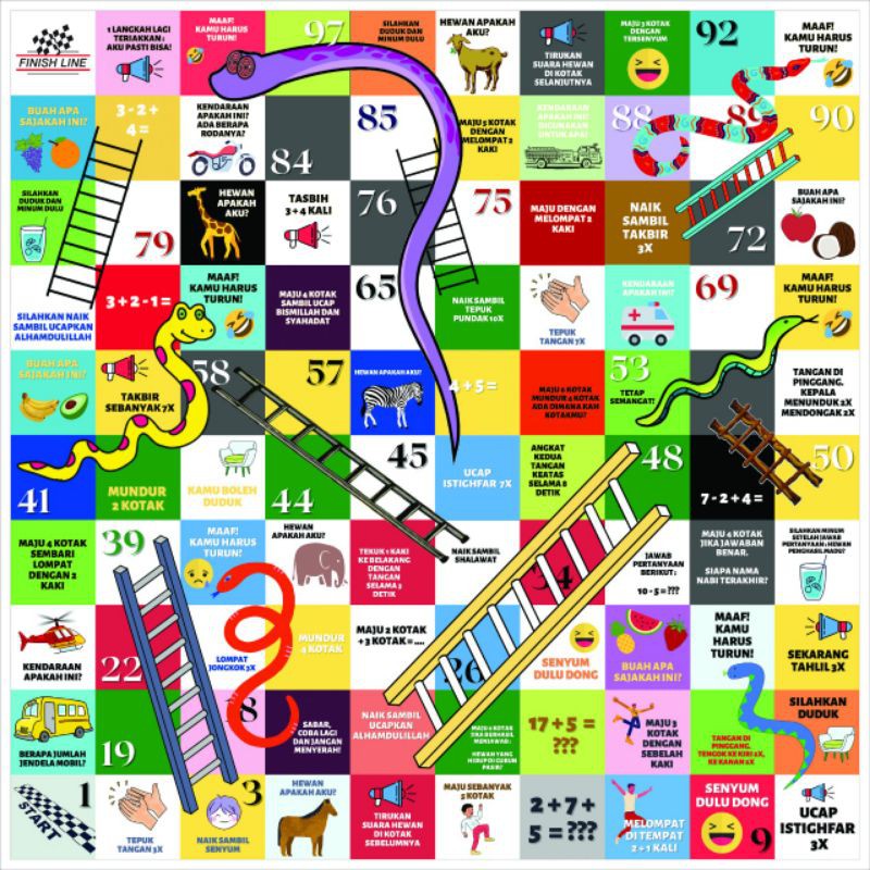 Jual ULAR TANGGA JUMBO MAINAN EDUKASI ANAK FREE BANTAL DADU / ULAR ...