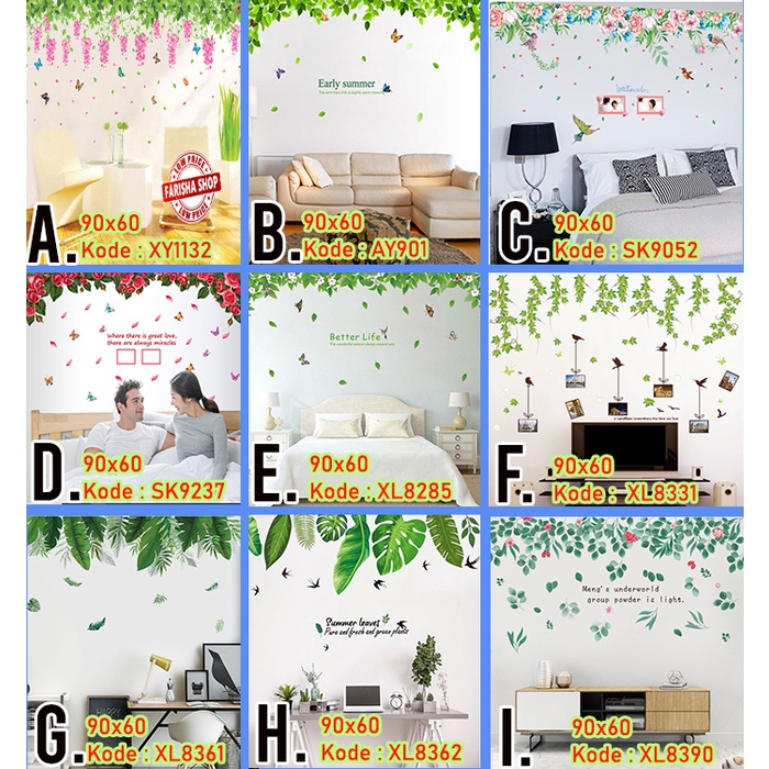 Jual FLOWER TOP BUNGA ATAS BORDER - Stiker Dinding / Wall Sticker ...