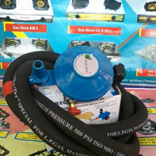 Jual Regulator bluegaz blue gaz aslu dan selang lpg 3 lapis 500 psi ...