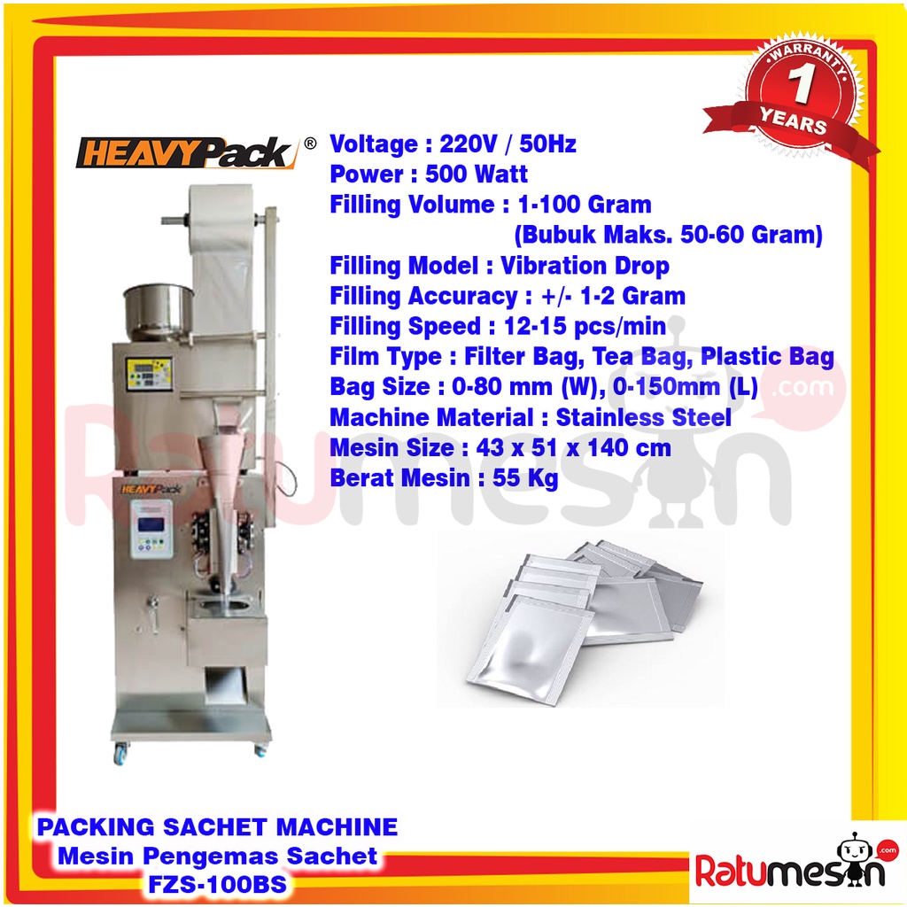 Jual Packing Sachet Machine / Mesin Pengemas Sachet FZS-100BS HEAVYPACK | Shopee Indonesia