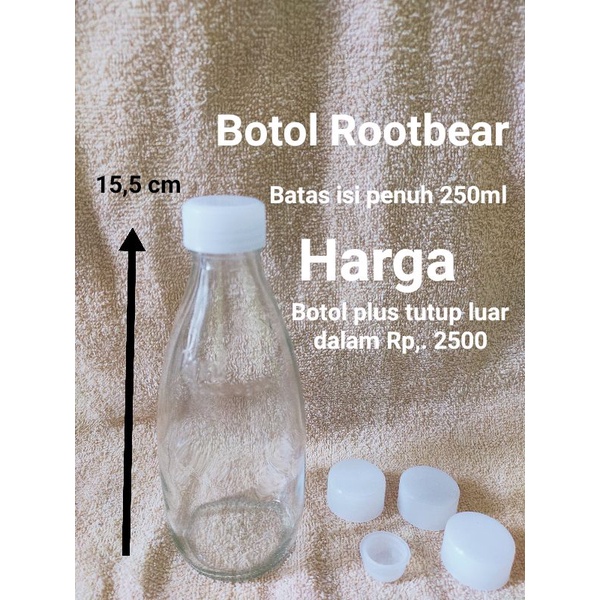 Jual Botol kaca 250ml / Botol bulat / botol rootbear / botol madu ...