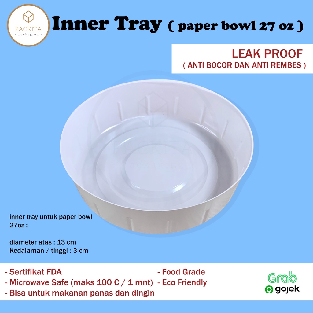 Jual Inner Tray Paper Bowl 27 Oz 800 ml (50 pcs) | Shopee Indonesia