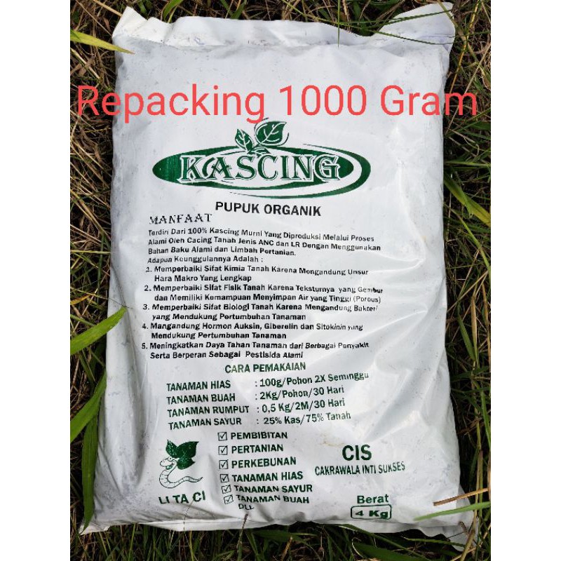 Jual Kascing Super ANC dan LR Pupuk Organik Repacking 1000 Gram ...