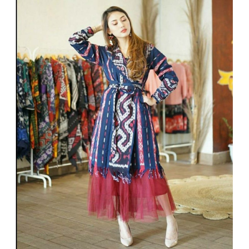 Jual Outer kain tenun troso etnic motif sumba | Shopee Indonesia