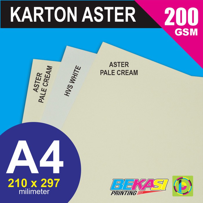 Jual Jual Kertas Karton Aster Fancy Paper 200 GSM ukuran A4 Warna Cream ...