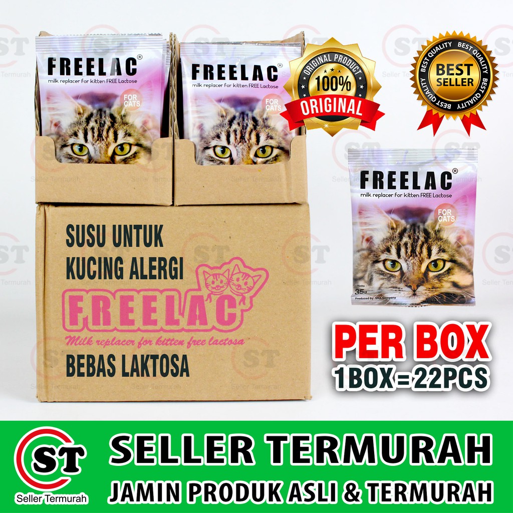 Jual Susu Kucing Alergi FREELAC Bebas Laktosa Milk Sachet 20gr Kitten ...