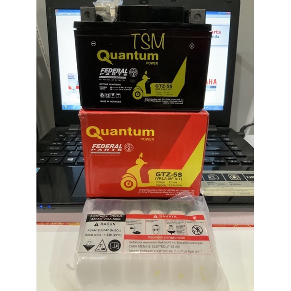 Jual AKI BATERAI BATRE BATTERY QUANTUM FEDERAL PART GTZ5S KIT | Shopee ...