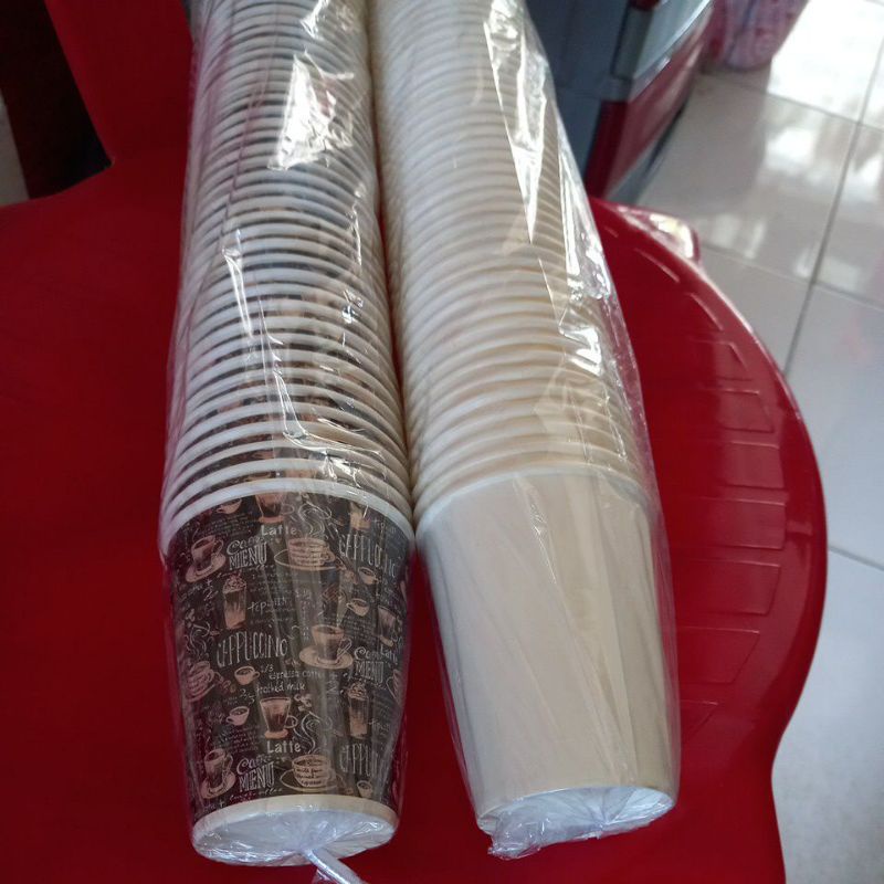 Jual cup kopi kertas / gelas kopi kertas 8oz hanya gojek / grab | Shopee Indonesia