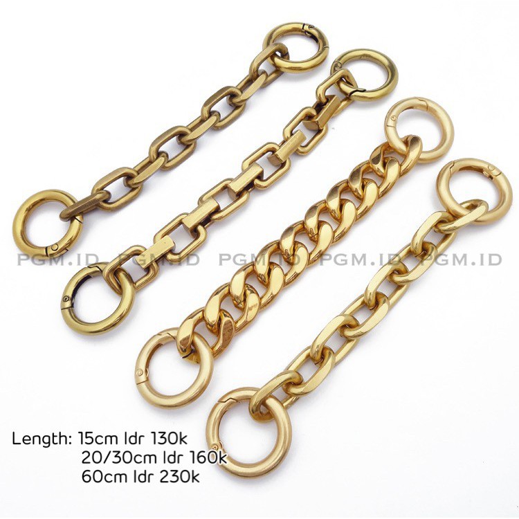 Jual Short and long strap tali tas chain rantai bronze gold extension ...