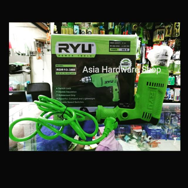 Jual Mesin Bor Tangan Listrik 10mm RDR 10-3 RE RYU Hand Drill Ryu ...